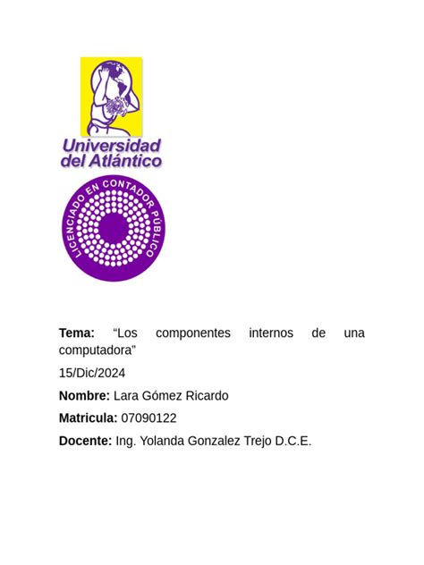 Los Componentes Internos De Una Computadora Pdf