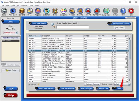 printing labels certek software