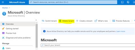 Delete Azure Account Tenant Microsoft Qanda