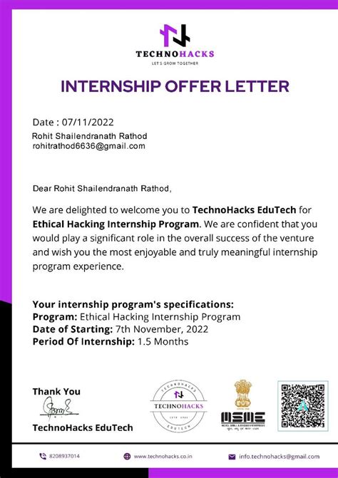 Internship Ethical Hacking Ethicalhacking Cybersecurity Intership… Rohit Rathod