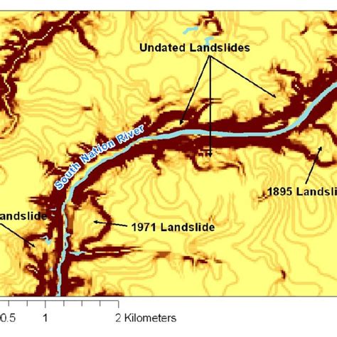Visualization Of Individual Landslide Features From The Level 1 Dem