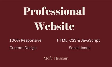 be your front end developer using html css javascript by mehr hussain fiverr