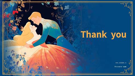 蓝色复古风《玫瑰公主》童话故事ppt模板 Islide