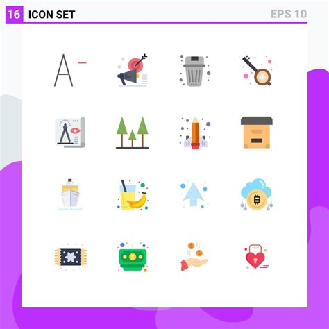 16 Thematic Vector Flat Colors And Editable Symbols Of Document Party