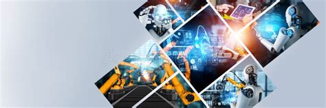 Automated Ai Industry Robot And Robotic Arms Assembly In Factory Production Nlp Stock