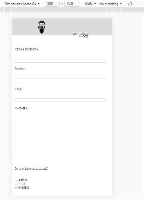 Problemas De Adaptação Do Header E Footer Para Mobile Nas Páginas De Produtos E Contato Html5