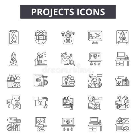 Diy Projects Line Icons Collection Teamwork Alliance Synergize Collaboration Unity Joint