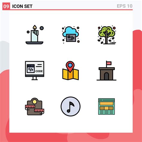 9 Filledline Flat Color Concept For Websites Mobile And Apps Map Development Fall Develop Code
