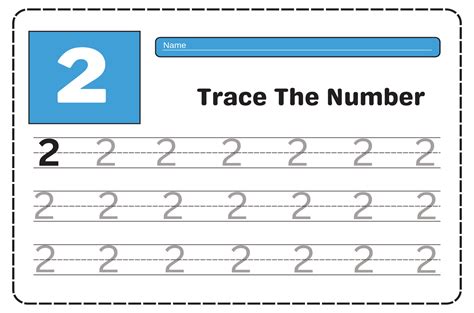 number 2 tracing practice worksheet with worksheet for learning numbers