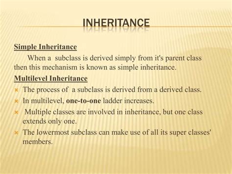 Inheritance In Java Pptx