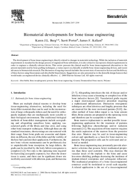 Pdf Biomaterial Developments For Bone Tissue Engineering
