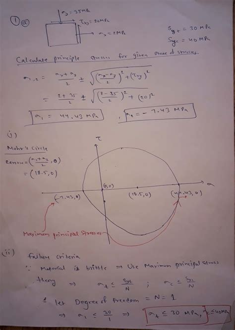 [solved] urgent please help me solve these mohr circle problem 1a the