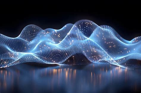 Abstract Digital Waveform With Glowing Particles Perfect For Technology And Futuristic Designs