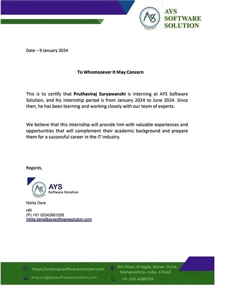 ayssoftwaresolution professional smallsteps intern… pruthaviraj suryawanshi