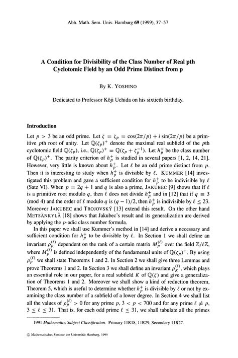 solution a condition for divisibility of the class number of real pth