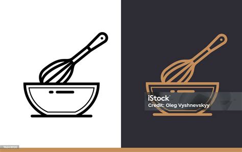 선형 아이콘 털 베이커리 한 그릇 요리 개요 스타일에서 그림입니다 모바일 응용 프로그램 웹 사이트 및 프레 젠 테이 션에 적합 0명에 대한 스톡 벡터 아트 및 기타 이미지