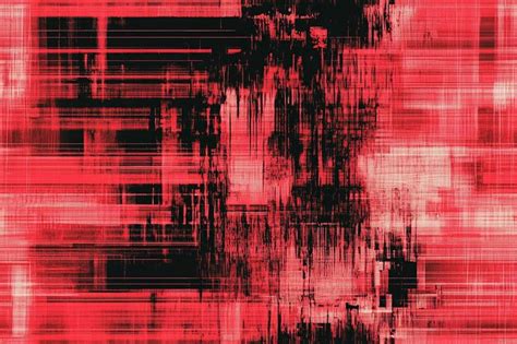 Red Contrast Display Glitch Effect Premium Ai Generated Image