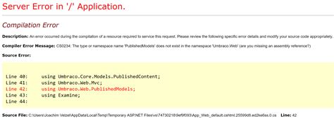 Asp Net Mvc Can T Find Umbraco Web Publishedmodels Namespace Stack