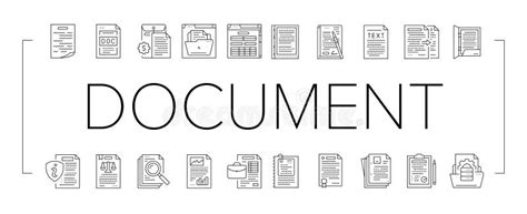 document paper file business page icons set vector stock vector