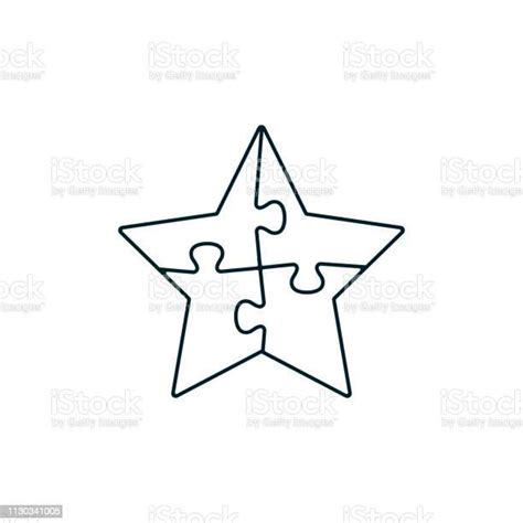 스타 라인 아이콘을 퍼즐 벡터 로고 디자인 서식 파일입니다 현대 평면 개념 개념에 대한 스톡 벡터 아트 및 기타 이미지 개념 개념과 주제 개발 Istock