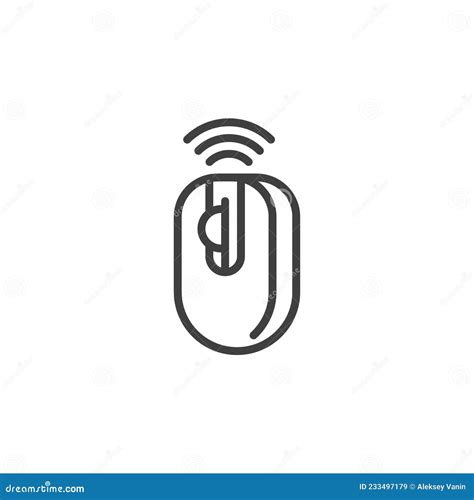 Wireless Mouse Line Icon Stock Vector Illustration Of Pictogram
