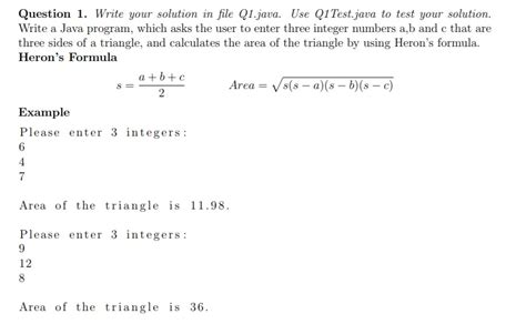 solved question 1 write your solution in file q1 java use