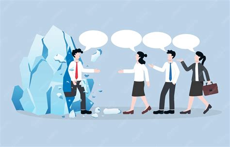 Premium Vector Breaking The Ice Concept Businessman Breaking Through