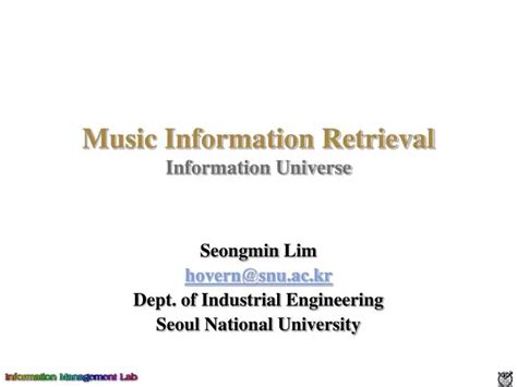 Ppt Music Information Retrieval Information Universe Powerpoint Presentation Id2383777
