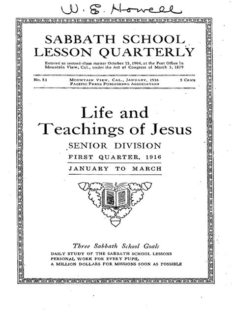 Sabbath School Lessons On Jesus Teachings Pdf Jesus Pharisees