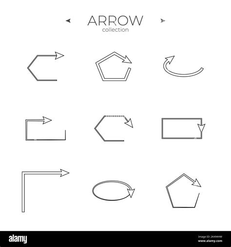 Line Arrow Icon Set Line Icons Collection Arrow Basic Ui Elements To