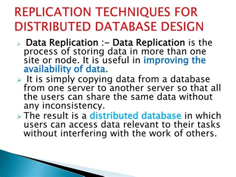 Replication Techniques For Distributed Database Design Ppt