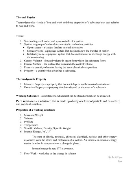Thermal Physics Lecture Notes Thermodynamics Heat Transfer