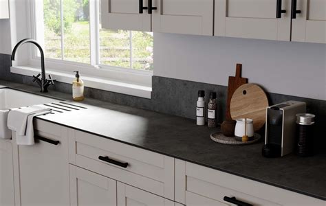 Slate Solid Laminate Worktop Upstand 3000mm X 95mm X 12mm