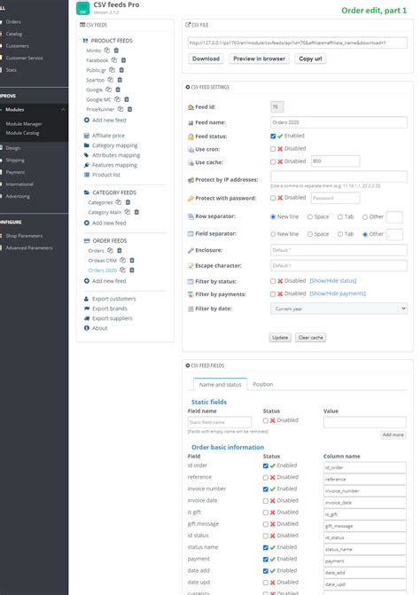 prestashop csv feeds pro module