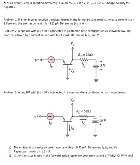Solved For All Circuits Unless Specified Differently Chegg Com