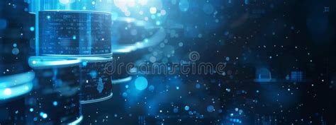 Futuristic Technology Background Database Storage Cloud Computing Concept Neon Glowing Light