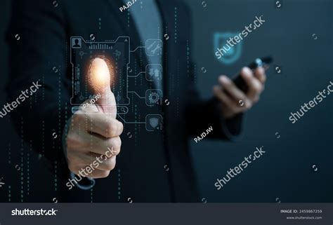 Person Scanning Fingerprint Biometric Authentication Cybersecurity
