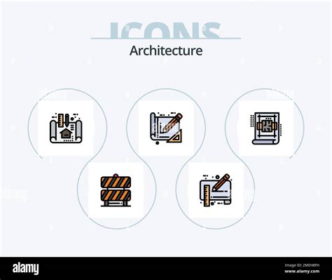 architecture line filled icon pack 5 icon design architecture bank render architecture plan