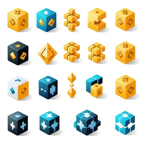 Blockchain Vector Set White Background Isolated A High Premium Ai Generated Vector
