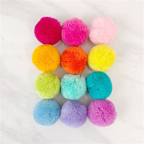 Rainbow Set Of Pom Poms In 2025 Pom Pom Craft Kits Crafts