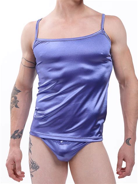 Mens Purple Satin Camisole Lingerie For Men Xdress Uk