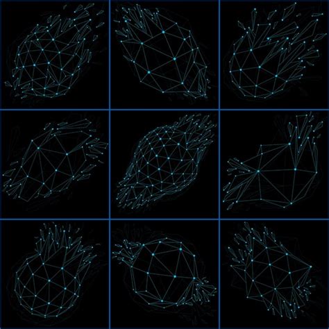 Premium Vector Set Of 3d Vector Low Poly Objects With Blue Connected Lines And Dots Wireframe