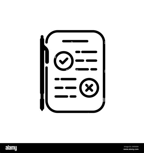 Checklist Linear Icon A Sheet With A Pen For Filling A Tick And A