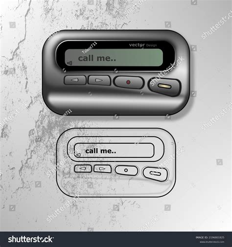 Old Pager Beeper Communication Device Design Stock Vector Royalty Free
