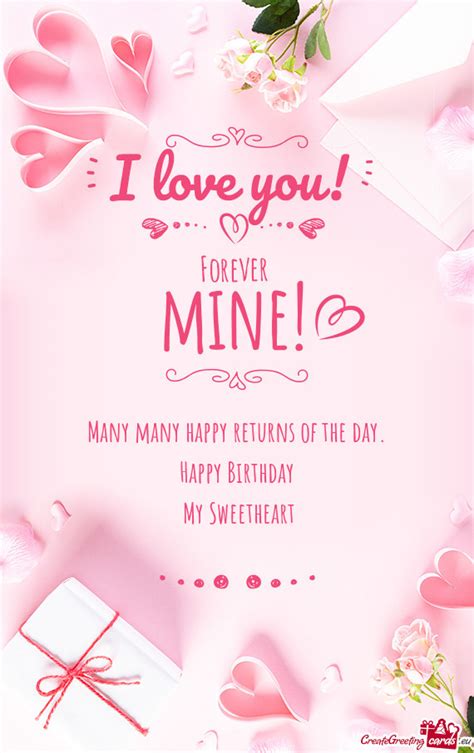 Happy Birthday My Sweetheart Free Cards