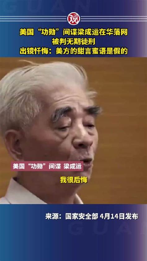 美国功勋间谍梁成运在华落网被判无期徒刑 美国 新浪新闻