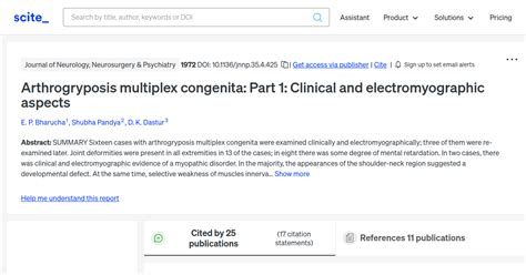 Citation Report Arthrogryposis Multiplex Congenita Part 1 Clinical