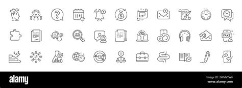 New Mail Puzzle And Portfolio Line Icons For Web App Printing Line