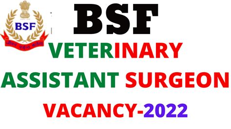 Bsf Veterinary Assistant Vacancy 2022 Full Detail Download