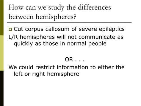 Ppt Hemispheric Specialization I Powerpoint Presentation Free Download Id5488457